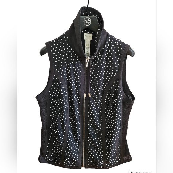 Chico's | Jackets & Coats | Zenergy By Chicos Black And White Polka Dot ...